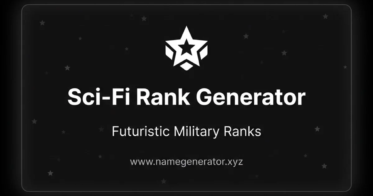 Sci-Fi Rank Generator - Futuristic Military & Alien Titles [2026]